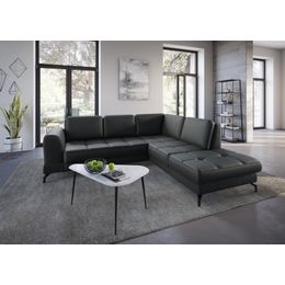 Sit & More Ecksofa SIT & MORE "Bendigo L-Form", schwarz, B:258cm H:84cm T:226cm, Sofas, Ecksofa, inklusive Sitztiefenverstellung, Bodenfreiheit 12 cm, in 2 Fu&szlig;farben