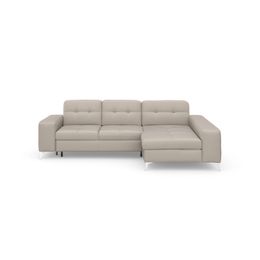 Sit & More Ecksofa SIT & MORE "Baviene L-Form", grau (elefant), B:286cm H:92cm T:176cm, Sofas, Ecksofa, inklusive Sitztiefenverstellung und Federkern, wahlweise Bettfunktion