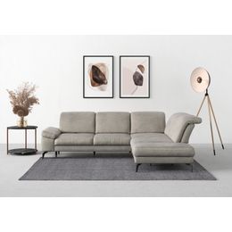 Sit & More Ecksofa SIT & MORE "Cabana L-Form", grau (steel), B:303cm H:84cm T:244cm, 95% Polyester, 5% Polyamid, Sofas, Ecksofa, Ottomane, wahlweise mit Sitztiefen-,Armlehnen- und Kopfteilfunktion