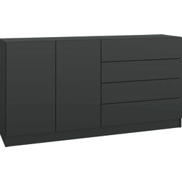 borchardt Möbel Sideboard BORCHARDT MÖBEL "Vaasa" Sideboards Gr. B/H/T: 152 cm x 79 cm x 35 cm, 4, 2, schwarz (schwarz matt) Breite 152 cm