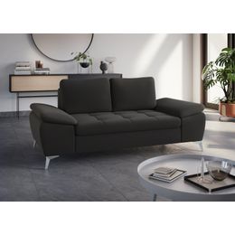 Sit & More 2-Sitzer SIT & MORE "Latigo", grau (dunkelgrau), B:191cm T:90cm, Sofas, mit hochwertigen Metallf&uuml;&szlig;en