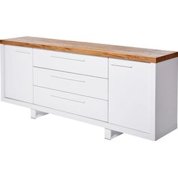 Sideboard Jahnke "SCOPE" Sideboards Gr. B/H/T: 180 cm x 75 cm x 39,5 cm, 3, braun (kerneiche, weiß) Breite ca. 180 cm