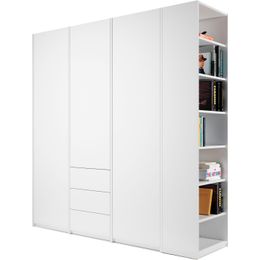 Müllermöbel Kleiderschrank MÜLLER SMALL LIVING "Modular Plus Variante 3" Schränke Gr. H/T: 221 cm x 60 cm, 3 St., weiß Textil-Kleiderschränke 3 geräumige Schubladen, Anbauregal links oder rechts montierbar