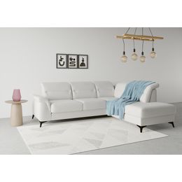 Sit & More Ecksofa SIT & MORE "Sinatra L-Form", silber, B:251cm H:85cm T:220cm, 98% Polyester, 2% Polyamid, Sofas, Ecksofa, mit Ottomane, optional mit Kopfteilverstellung und Armteilfunktion