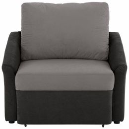 Schlafsofa Home Affaire "Sleepy", grau (anthrazit), B:108cm H:79cm T:94cm, Struktur grob/Kunstleder (90% Polyester, 10%Polyacryl);Struktur fein/Luxus-Microfaser (100% Polypropylen, 100% Polyester);Microfaser PRIMABELLE (100% Polyester), Sofas, Schlafsofa, mit Schlaffunktion und Boxspring Federung