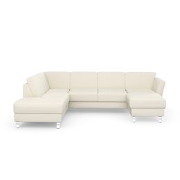 Sit & More Wohnlandschaft SIT & MORE "Visby U-Form", beige (linen), B:303cm H:87cm T:213cm, Sofas, Wohnlandschaft, Wahlweise mit Bettfunktion und Stauraum, frei im Raum stellbar