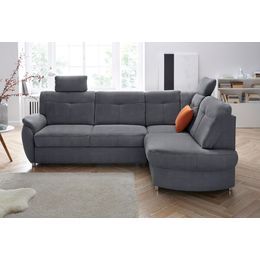 Sit & More Ecksofa SIT & MORE "Sonoma L-Form", grau (dunkelgrau), B:246cm H:91cm T:176cm, Kunstleder SOFTLUX;Luxus-Microfaser ALTARA NUBUCK (100% Polyester);Luxus-Microfaser (90% Polyester, 10% Polyamid), Sofas, Ecksofa, wahlweise mit Bettfunktion und Bettkasten, Topseller
