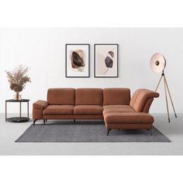Sit & More Ecksofa SIT & MORE "Cabana L-Form", rosa (kupfer), B:303cm H:84cm T:244cm, 95% Polyester, 5% Polyamid, Sofas, Ecksofa, Ottomane, wahlweise mit Sitztiefen-,Armlehnen- und Kopfteilfunktion