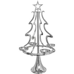 Adventsleuchter my home "Tannenbaum, Weihnachtsdeko" Kerzenhalter Gr. H: 99,00 cm, silberfarben Windlichter Laternen Kerzenständer aus Aluminium, Höhe 99 cm