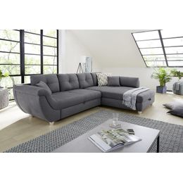 Jockenh&ouml;fer Ecksofa JOCKENH&Ouml;FER GRUPPE "Maranello L-Form", grau, B:330cm T:100cm, Luxus-Microfaser (100% Polyester);Kissen: 45% Polyacryl, 34% Polyethylen, 21% Polypropylen, Sofas, Ecksofa, mit gro&szlig;em Stauraum, G&auml;stebett- und Relaxfunktion, Nosagfederung, Topseller