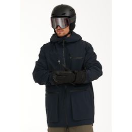 Skijacke SOS "Silverton", Herren, Gr. L, schwarz (schwarz, schwarz), 84% Nylon, 16% Elasthan, unifarben, ohne Ausschnitt, Jacken, aus wasserdichtem Material