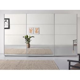 Schwebetürenschrank Rauch "Oteli" Schränke Gr. B/H/T: 360 cm x 229 cm x 62 cm, 3 St., grau (seidengrau) mit Spiegelfront, inkl. Wäscheeinteilung 3 Innenschubladen