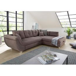 Jockenh&ouml;fer Ecksofa JOCKENH&Ouml;FER GRUPPE "Maranello L-Form", braun, B:330cm T:100cm, Luxus-Microfaser (100% Polyester);Kissen: 45% Polyacryl, 34% Polyethylen, 21% Polypropylen, Sofas, Ecksofa, mit gro&szlig;em Stauraum, G&auml;stebett- und Relaxfunktion, Nosagfederung