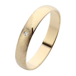 Trauring Firetti "Schmuck Geschenk Gold 375 Hochzeit Ehering "LIEBE"" Fingerringe Gr. 16,5, 0,01 ct SI = kleine Einschlüsse mit Brillant, Gelbgold 585, 3,5 mm, gelb (gelbgoldfarben) Trauringe Made in Germany, wahlweise mit oder ohne Brillant