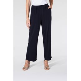 3/4-Hose MAC "CHIARA CROPPED" Gr. 36, N-Gr, blau (dark blue) Damen Hosen mit weitem, geradem Bein