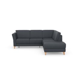 Sit & More Ecksofa SIT & MORE "Visby L-Form", grau (dunkelgrau), B:248cm H:87cm T:213cm, Sofas, Ecksofa, Wahlweise mit Bettfunktion und Stauraum, frei im Raum stellbar