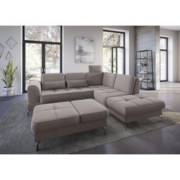 Sit & More Ecksofa SIT & MORE "Bendigo L-Form", beige (sand), B:258cm H:84cm T:226cm, Sofas, Ecksofa, inklusive Sitztiefenverstellung, Bodenfreiheit 12 cm, in 2 Fu&szlig;farben