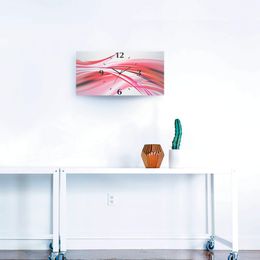 Wanduhr Artland "Schöne Welle - Abstrakt" Wanduhren Gr. B/H/T: 60 cm x 30 cm x 0,3 cm, Quarzuhr, pink Wanduhren 3D Optik gebogen, mit Quarz- oder Funkuhrwerk, versch. Größen