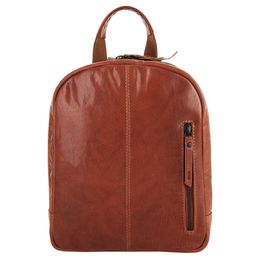 XZONE Cityrucksack X-ZONE Gr. B/H/T: 29 cm x 25 cm x 10 cm, braun (cognac) Rucksäcke echt Leder