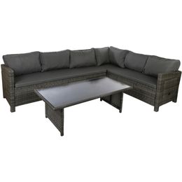 Gartenlounge-Set My Flair Sitzmöbel-Sets grau (grau, anthrazit, grau) Outdoor Möbel 2 Sofas, 1 Tisch