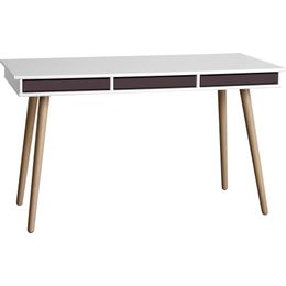 Schreibtisch HAMMEL FURNITURE "Mistral Bürotisch, Arbeitstisch, Tisch, Computertisch" Tische Gr. B/H/T: 137,4 cm x 75 cm x 60 cm, rot (bordeaux) Holzbeinen, B: 137,4 cm, Designmöbel