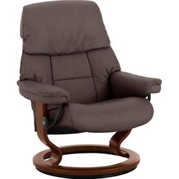 Relaxsessel stressless "Ruby", braun (braun batick), B:79cm H:98cm T:76cm, Leder BATICK: BATICK ist ein leicht korrigiertes, durchgef&auml;rbtes und genarbtes M&ouml;belleder, bei dem die meisten Unebenheiten und Spuren in der Regel entfernt wurden.;Leder PALOMA: PALOMA ist ein durchgef&auml;rbtes Semianilin-M&ouml;belleder mit nat&uuml;rlicher Narbung., Sessel, Relaxsessel, mit Classic Base, Gr&ouml;&szlig;e M, Gestell Eiche, Wenge