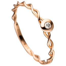 Diamantring Jobo "Ring mit Diamant" Fingerringe Gr. 54, SI = kleine Einschlüsse, Roségold 585-Diamanten, rosegold (roségold 585) Damen 585 Roségold