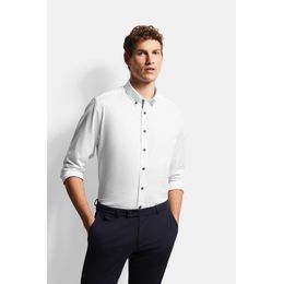 Langarmhemd Bugatti Gr. XL, Normalgrößen, weiß Herren Hemden mit Button-Down-Kragen