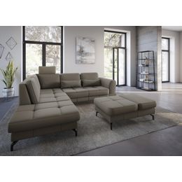 Sit & More Ecksofa SIT & MORE "Bendigo L-Form", braun (schlamm), B:258cm H:84cm T:226cm, Sofas, Ecksofa, inklusive Sitztiefenverstellung, Bodenfreiheit 12 cm, in 2 Fu&szlig;farben