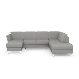 Sit & More Wohnlandschaft SIT & MORE "Visby U-Form", silber, B:303cm H:87cm T:213cm, Sofas, Wohnlandschaft, Wahlweise mit Bettfunktion und Stauraum, frei im Raum stellbar