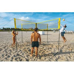 Volleyballnetz CROSSNET DISTRIBUTED BY HAMMER "und Beachballnetz Crossnet" Sport-Netze Gr. B/H/L: 440 cm x 240 cm x 440 cm, gelb mit Transporttasche (Rucksack)