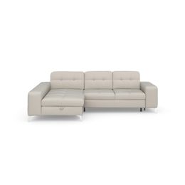 Sit & More Ecksofa SIT & MORE "Baviene L-Form", beige (creme), B:286cm H:92cm T:176cm, Sofas, Ecksofa, inklusive Sitztiefenverstellung und Federkern, wahlweise Bettfunktion