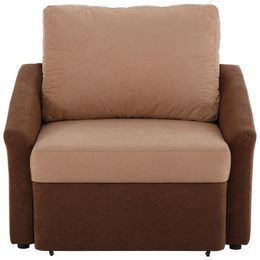 Schlafsofa Home Affaire "Sleepy", braun, B:108cm H:79cm T:94cm, Struktur grob/Kunstleder (90% Polyester, 10%Polyacryl);Struktur fein/Luxus-Microfaser (100% Polypropylen, 100% Polyester);Microfaser PRIMABELLE (100% Polyester), Sofas, Schlafsofa, mit Schlaffunktion und Boxspring Federung