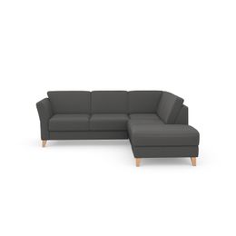Sit & More Ecksofa SIT & MORE "Visby L-Form", grau, B:248cm H:87cm T:213cm, Sofas, Ecksofa, Wahlweise mit Bettfunktion und Stauraum, frei im Raum stellbar