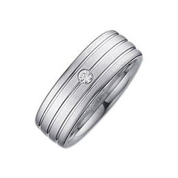 Trauring Firetti "Schmuck Geschenk Hochzeit Ehering "LIEBE"" Fingerringe Gr. 23, mit Zirkonia, Silber 925 (Sterlingsilber), 7 mm, silberfarben (silberfarben, kristallweiß) Trauringe Made in Germany