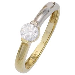 Goldring Jobo Fingerringe Gr. 50, Gelbgold 333-Weißgold 333, goldfarben (gelbgold 333) Damen Fingerringe 333 Gold bicolor mit Zirkonia