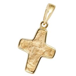 Kreuz-Anhänger Jobo "Anhänger Kreuz" Schmuckanhänger Gr. Gelbgold 585, gelb (gelbgold 585) Damen 585 Gold