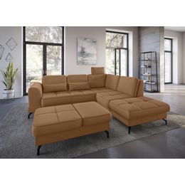 Sit & More Ecksofa SIT & MORE "Bendigo L-Form", braun (cappucino), B:258cm H:84cm T:226cm, Sofas, Ecksofa, inklusive Sitztiefenverstellung, Bodenfreiheit 12 cm, in 2 Fu&szlig;farben