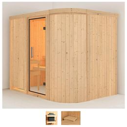 Karibu Sauna "Thyra 4" Saunen ohne Ofen beige (naturbelassen) Saunen