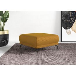 Hocker Inosign "Coco" Gr. B/H/T: 89 cm x 43 cm x 89 cm, Breitcord, mit Federkern, gelb (mustard) Cord-Bezug in 2 Ausführungen, Füßen 15 cm hoch