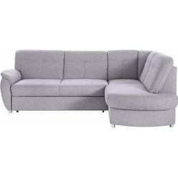 Sit & More Ecksofa SIT & MORE "Sonoma L-Form", silber, B:246cm H:91cm T:176cm, Kunstleder SOFTLUX;Luxus-Microfaser ALTARA NUBUCK (100% Polyester);Luxus-Microfaser (90% Polyester, 10% Polyamid), Sofas, Ecksofa, wahlweise mit Bettfunktion und Bettkasten, Topseller