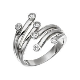 Silberring Jobo Fingerringe Gr. 50, Silber 925 (Sterlingsilber), silberfarben (silber 925) Damen Fingerringe 925 Silber mit Zirkonia