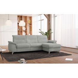 Sit & More Ecksofa SIT & MORE "Astoria L-Form", grau (hellgrau), B:260cm H:91cm T:175cm, 100% Polyester, Sofas, Ecksofa, wahlweise mit motorischer Relaxfunktion