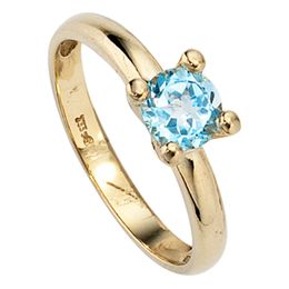 Goldring Jobo Fingerringe Gr. 50, Gelbgold 333, goldfarben (gelbgold 333) Damen Fingerringe 333 Gold mit Blautopas