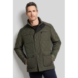 Langjacke Bugatti, Herren, Gr. 50, grün (oliv), 100% Polyester, unifarben, regular fit, Manschette, Jacken, im Rautenstepp