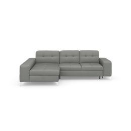 Sit & More Ecksofa SIT & MORE "Baviene L-Form", grau, B:286cm H:92cm T:176cm, Sofas, Ecksofa, inklusive Sitztiefenverstellung und Federkern, wahlweise Bettfunktion