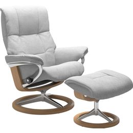 Fußhocker stressless "Mayfair" Hocker Gr. B/H/T: 55 cm x 41 cm x 39 cm, ROHLEDER Stoff Q2 FARON, Signature Base Eiche, grau (light grey q2 faron) Fußhocker mit Signature Base, Gestell Eiche