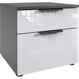 Nachtkommode wimex "level36 D by fresh to go" Sideboards Gr. B/H/T: 41 cm x 39 cm x 41 cm, 2 St., grau (korpus graphit, front lack weiß) mit soft-close Funktion und Lackfronten, 2 Schubladen