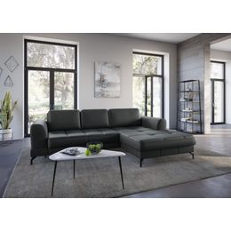Sit & More Ecksofa SIT & MORE "Bendigo L-Form", schwarz, B:284cm H:84cm T:175cm, Sofas, Ecksofa, inklusive Sitztiefenverstellung, Bodenfreiheit 12 cm, in 2 Fu&szlig;farben