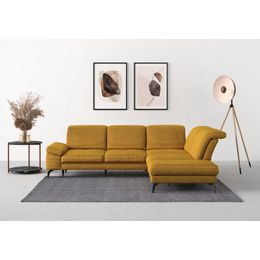 Sit & More Ecksofa SIT & MORE "Cabana L-Form", gelb (mustard), B:303cm H:84cm T:244cm, 100% Polyester, Sofas, Ecksofa, Ottomane, wahlweise mit Sitztiefen-,Armlehnen- und Kopfteilfunktion
